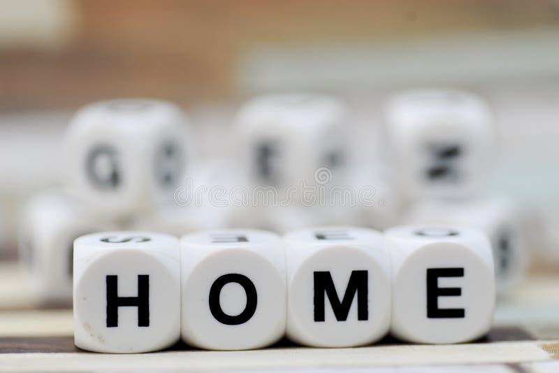 Home, dice letters stock photo. Image of words, residency - 85909596
