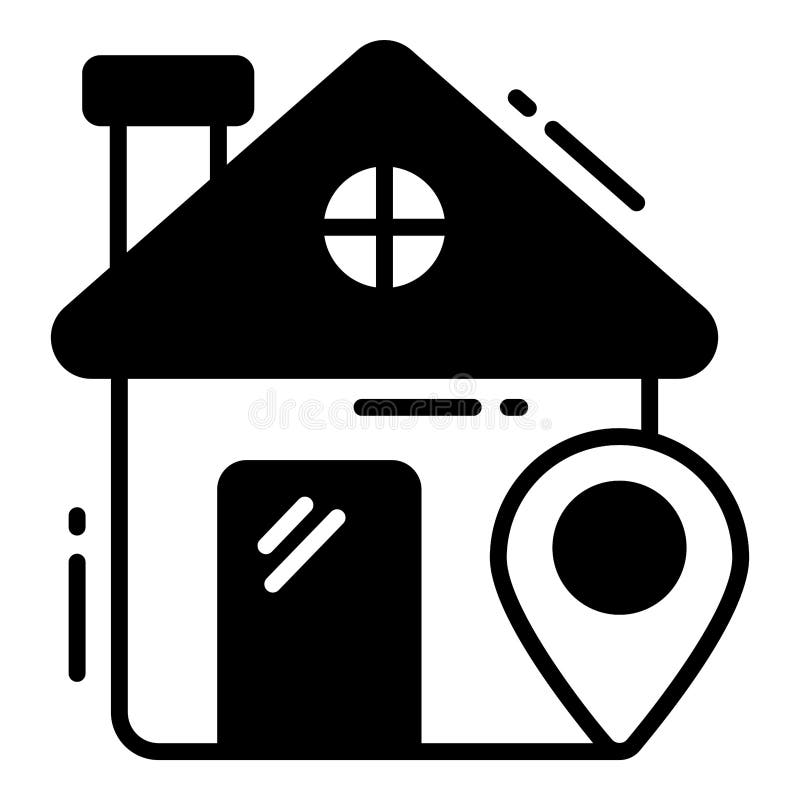 Home Direction Glyph Icon, Map and Location Icon Stock Vector ...