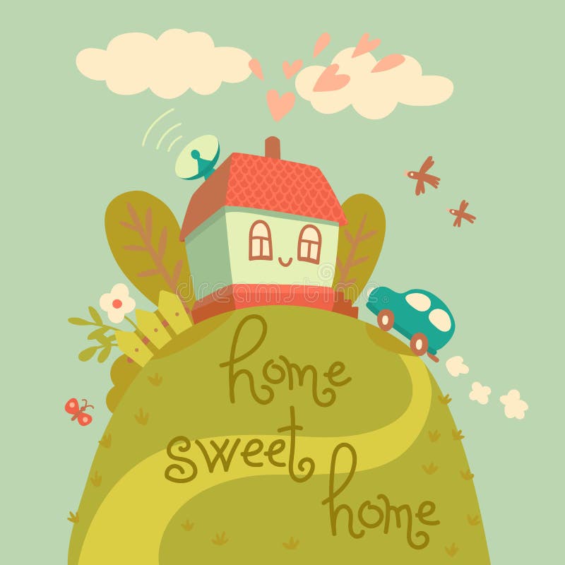 HOME doce Home ilustração do vetor. Ilustração de fofofo - 43190474