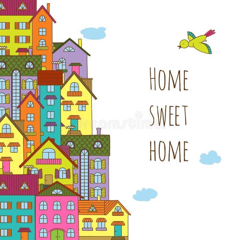 HOME doce Home ilustração do vetor. Ilustração de texto - 60473399