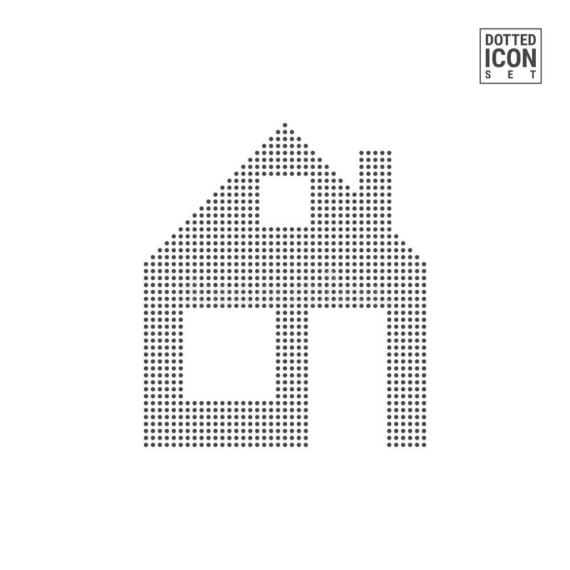 Home Dot Pattern Icon. Home Dotted Icon Isolated on White Background ...