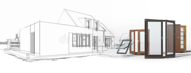 Home Draft and Door and Window Selection Stock Illustration ...
