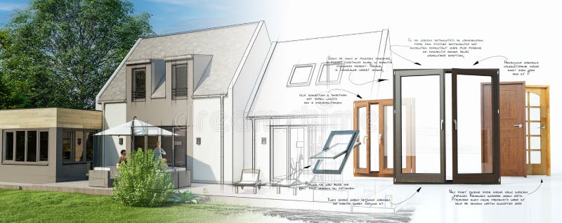 Home Draft and Door and Window Selection Stock Illustration ...