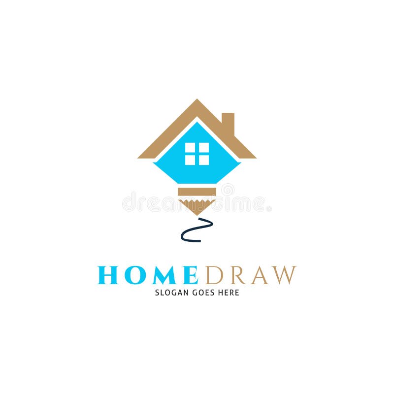 Home Draw Icon Vector Logo Template Illustration Design Stock Vector ...