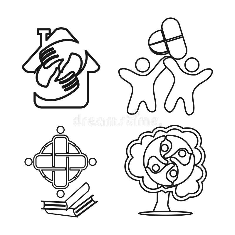 Tree Handshake Commitment Teamwork Together Outline Logo Vector Stock ...