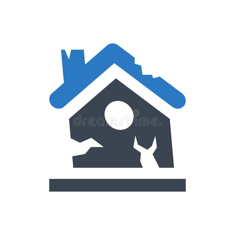 Home Earthquake Damage Icon Stock Vector - Illustration of house ...