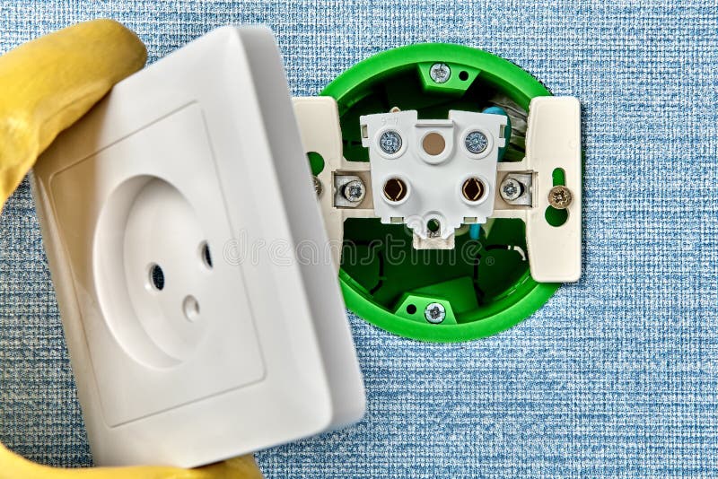 Home Electrical Socket in Disassembled State Stock Photo - Image of ...