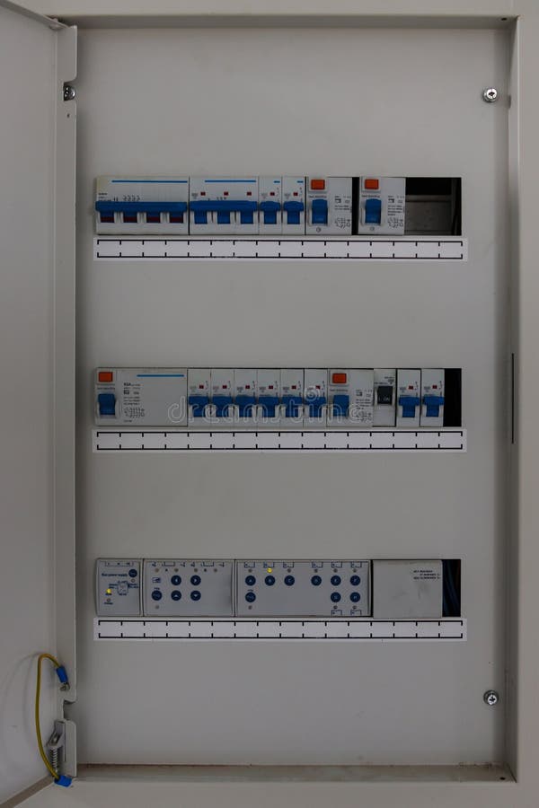 Home Electrical System Fuse, Switch Box. Opened Fuse Box Stock Image ...