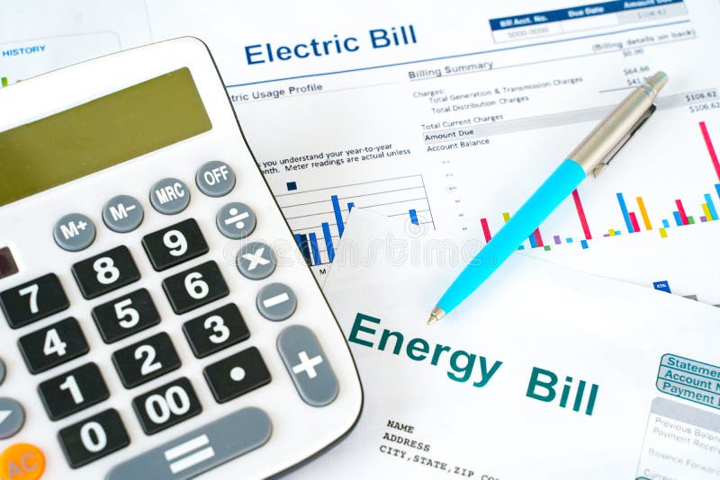 Home Electricity Expenses and Bill Statement Document Stock Photo ...