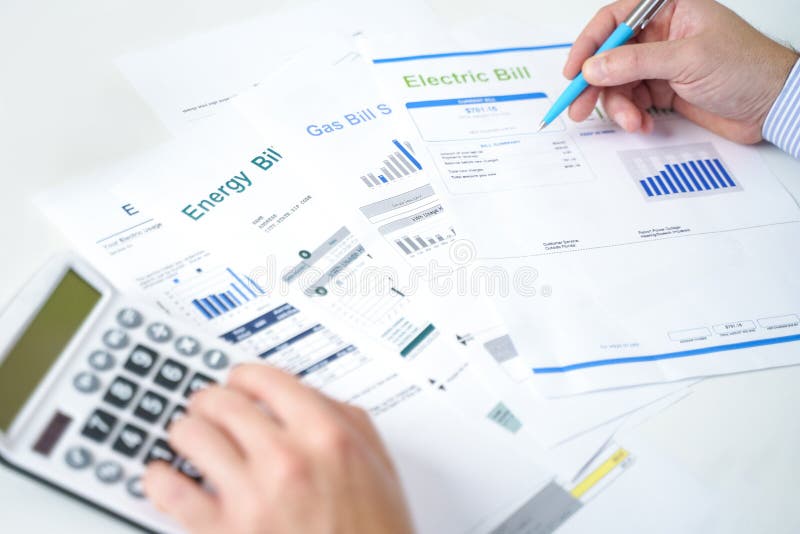 Home Electricity Expenses and Bill Statement Document Stock Image ...