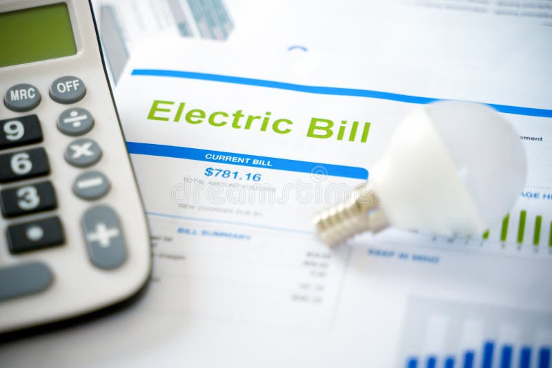 Home Electricity Expenses and Bill Statement Document Stock Image ...