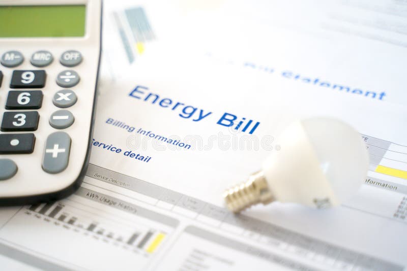 Home Electricity Expenses and Bill Statement Document Stock Image ...