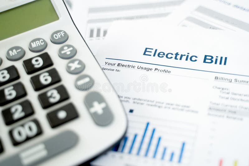 Home Electricity Expenses and Bill Statement Document Stock Image ...