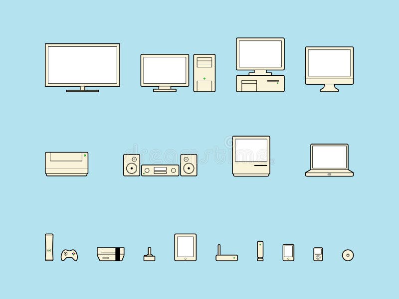 Home Electronics Icons stock illustration. Illustration of console ...
