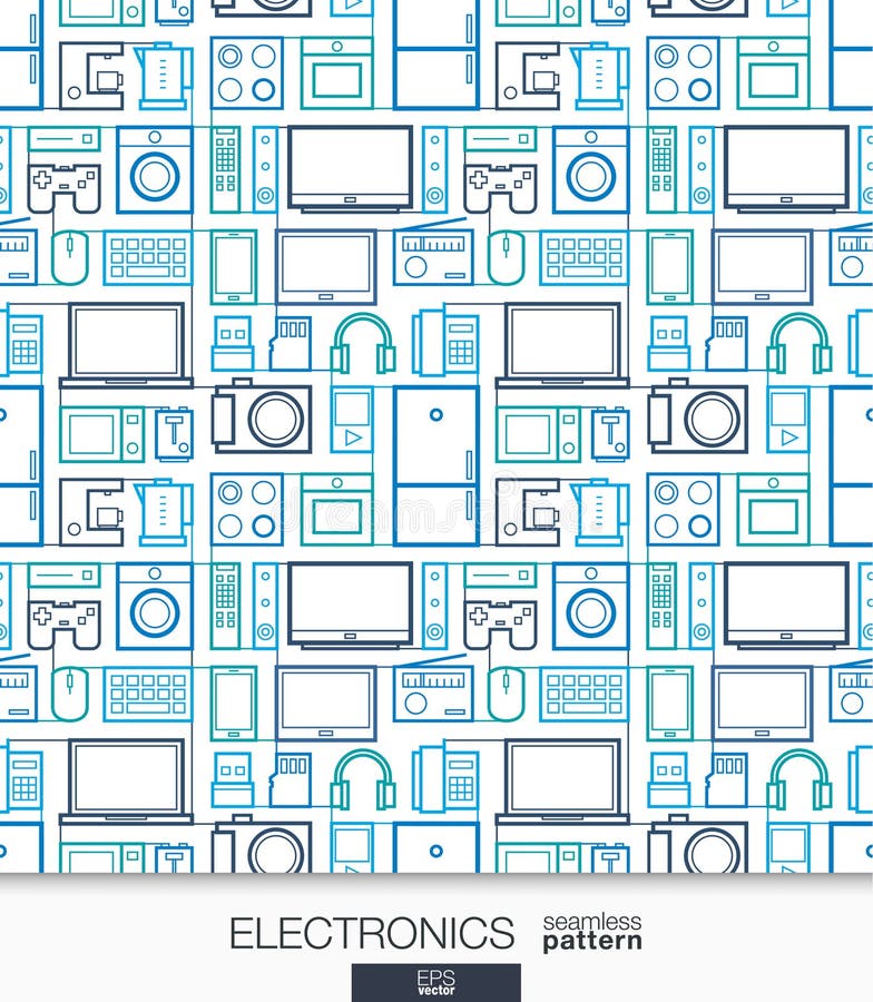Electronics Store Pattern Stock Illustrations – 301 Electronics Store ...