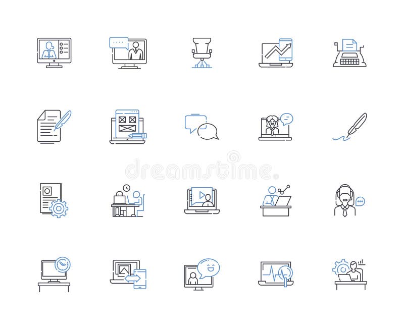 At-home Employment Line Icons Collection. Remote, Work-from-home ... At-home Employment Line Icons Collection. Remote, Work-from-home ...