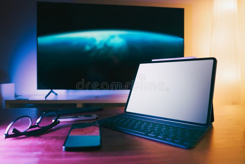 Home Entertainment Office Interior Tv Stock Image - Image of ...