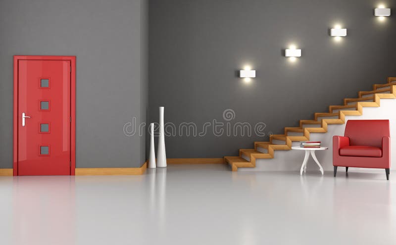 Empty home entry foyer stock illustration. Illustration of reflection ...