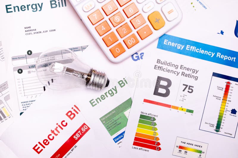 Home or Family House Energy Consumption Class Label Concept Stock Image ...