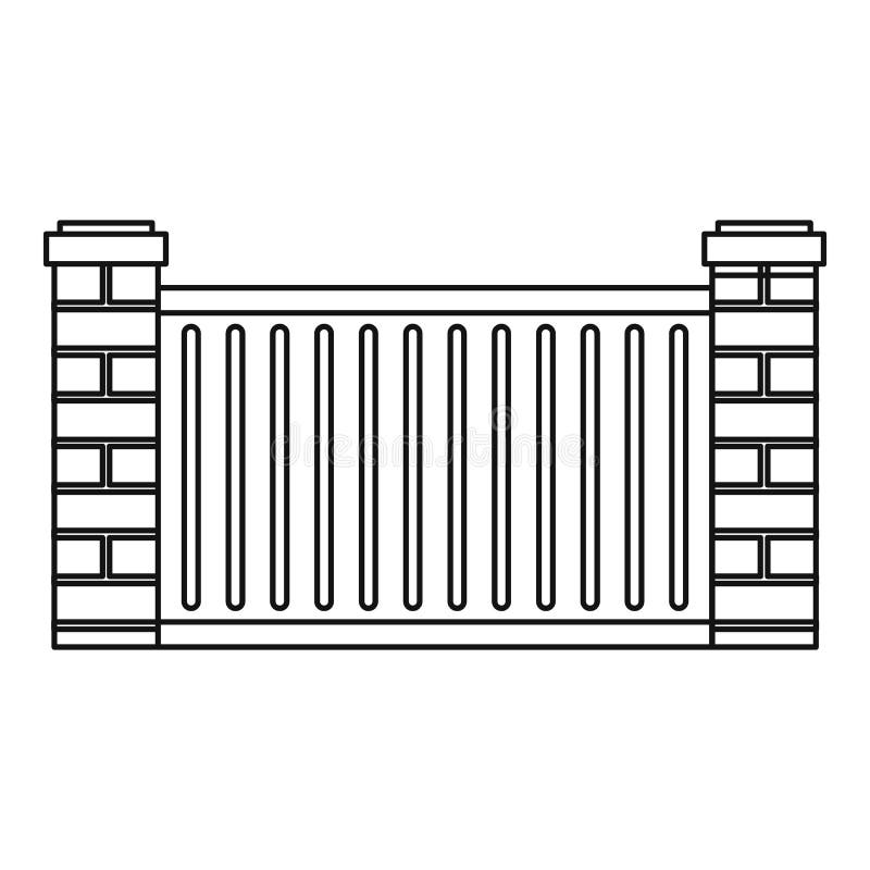 Home Fence Icon, Outline Style Stock Vector - Illustration of deco ...