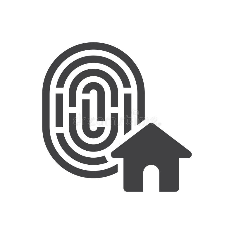 Home Fingerprint icon stock illustration. Illustration of real - 393466922