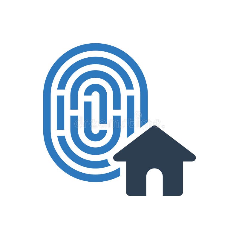 Home Fingerprint icon stock illustration. Illustration of print - 393477162