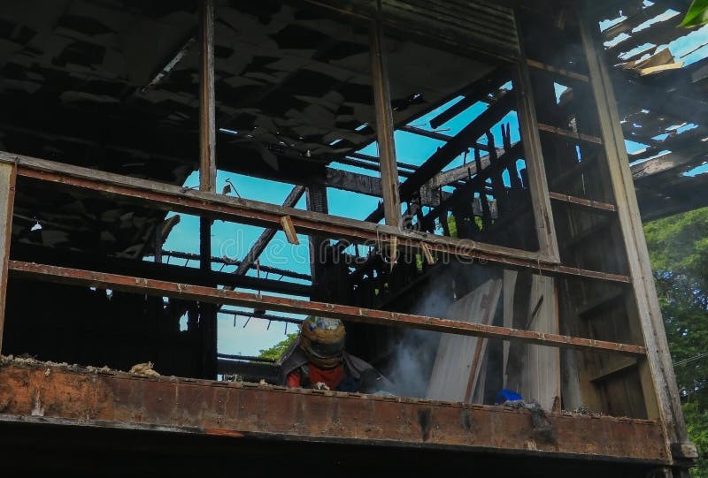 Home Fire Detail Images Conflagration Stock Image - Image of ...