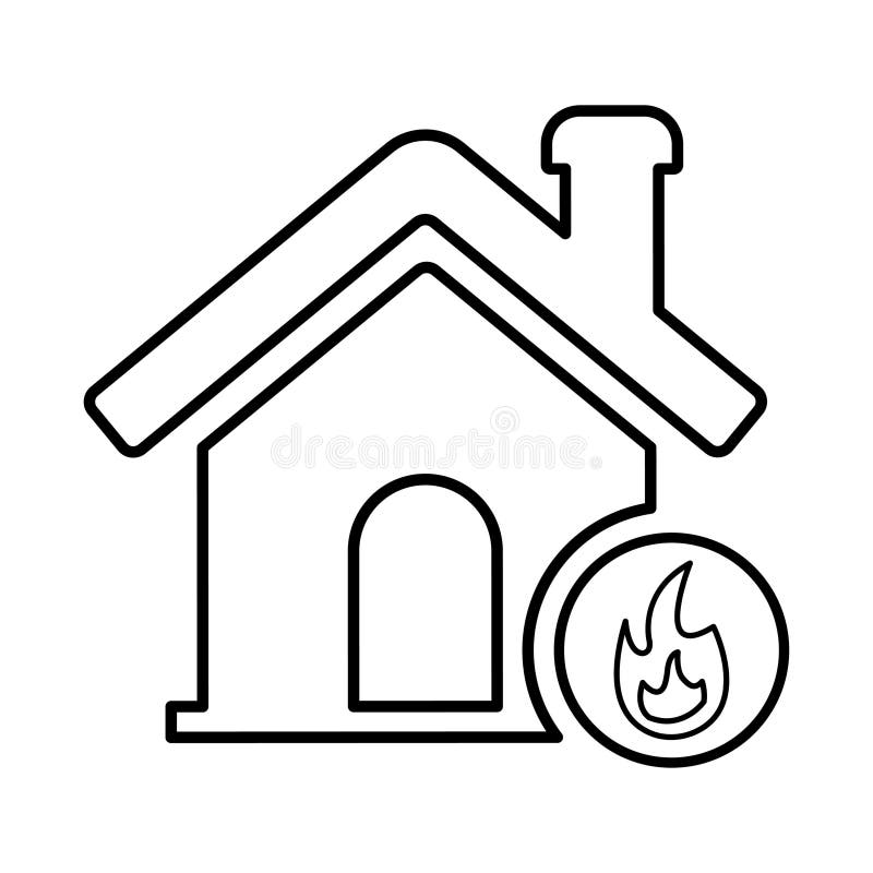 Home Fire Explosion Icon in Outline Style Stock Vector - Illustration ...