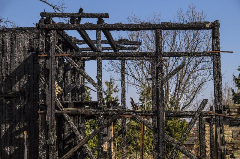 Home after the Fire. the Remainder of the Building Structure Stock ...