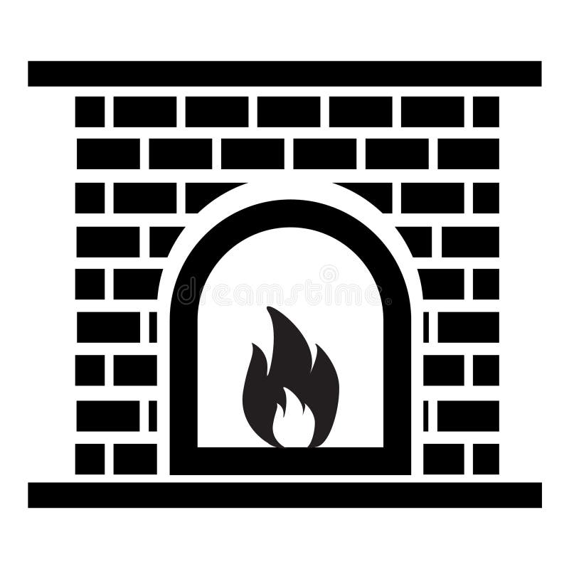 Home Fireplace Icon. Fireplace Sign. Fireplace Symbol. Flat Style Stock ...