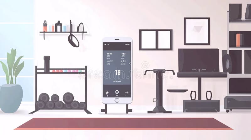 Home Fitness App Interface stock illustration. Illustration of ...