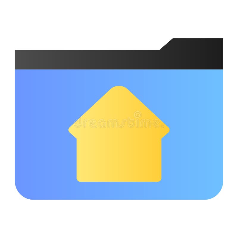 Home Folder Flat Icon. Folder with House Blue Icons in Trendy Flat ...