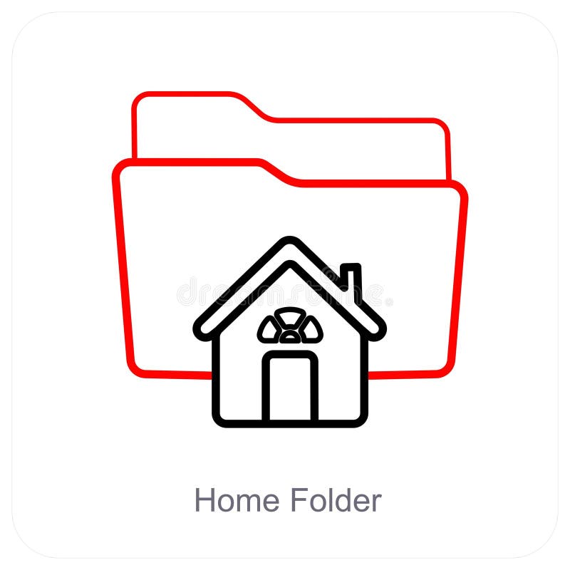 Home Folder and Folder Icon Concept Stock Vector - Illustration of ...