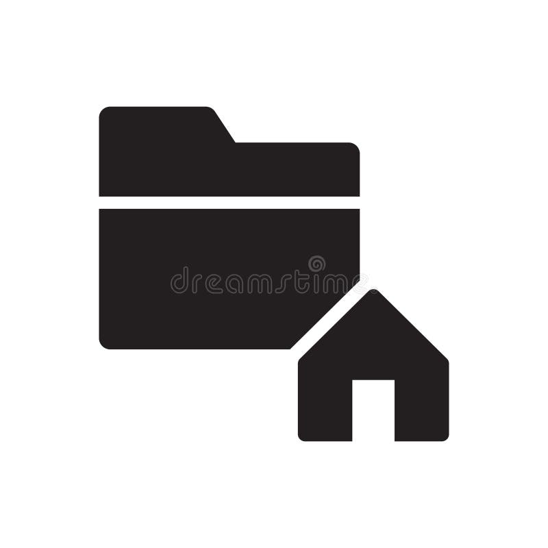 Home Folder Icon - House Data Icon Stock Illustration - Illustration of ...
