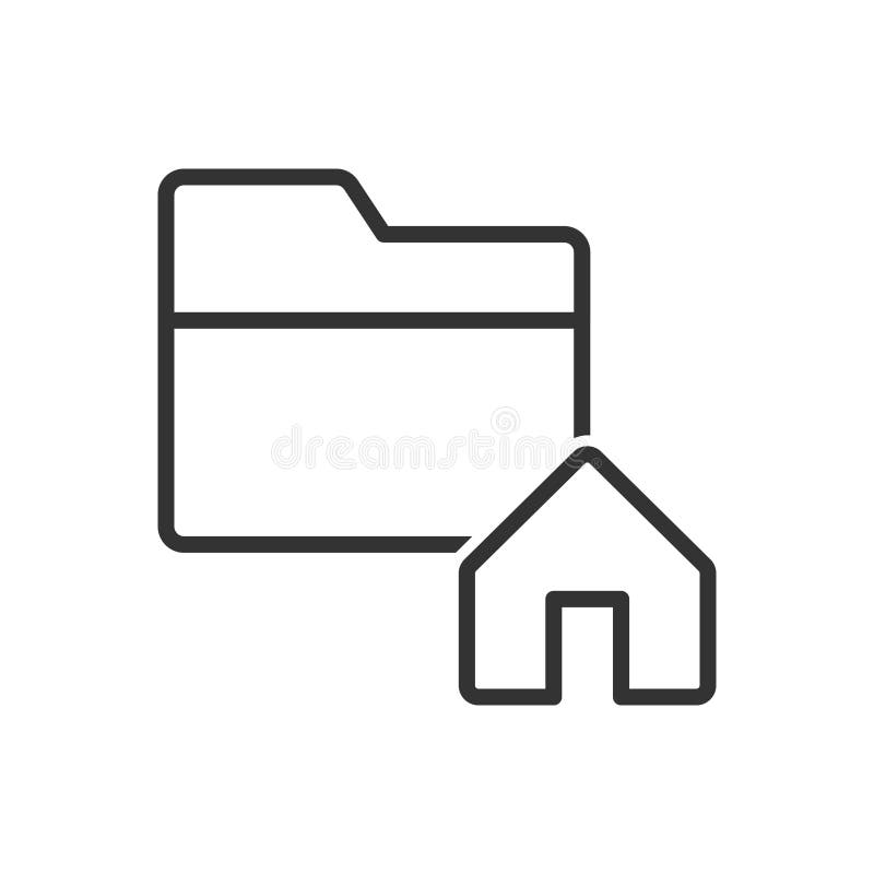Home Folder Icon - House Data Icon Stock Illustration - Illustration of ...