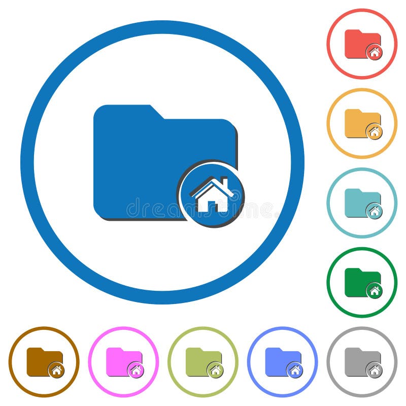 Home Folder Vivid Colored Flat Icons Stock Vector - Illustration of ...