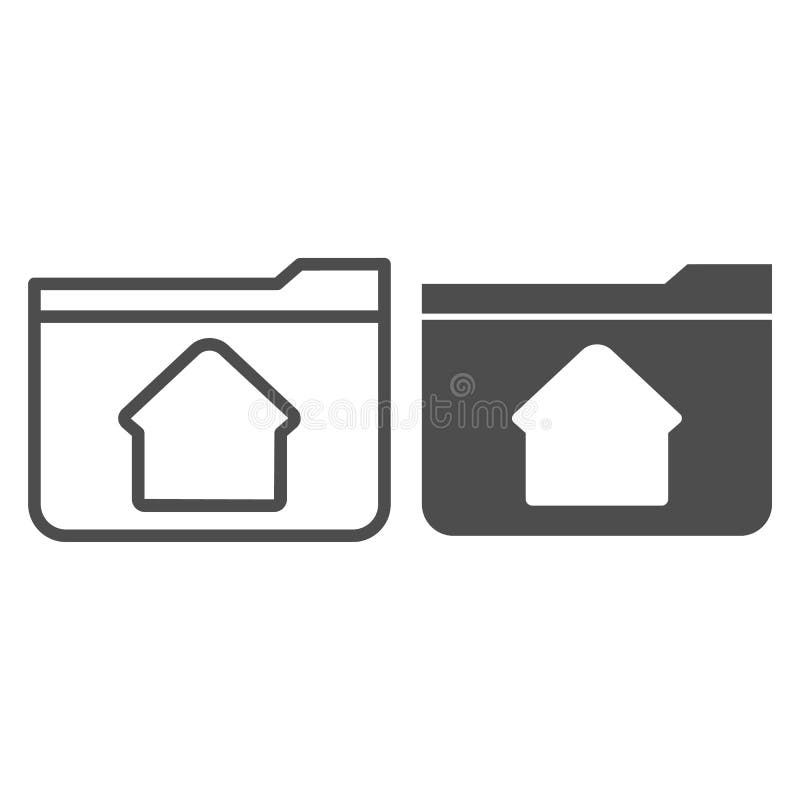 Home Folder Thin Line Icon. Folder with House Vector Illustration ...