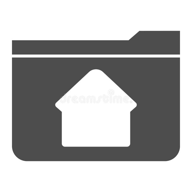 Home Folder Solid Icon. Folder with House Vector Illustration Isolated ...