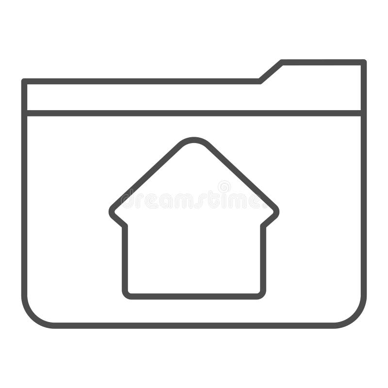 Home Folder Thin Line Icon. Folder with House Vector Illustration ...