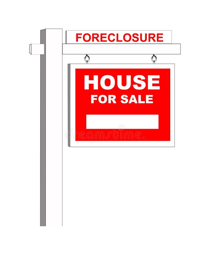 Home Foreclosure Sign in Front of House Stock Illustration ...
