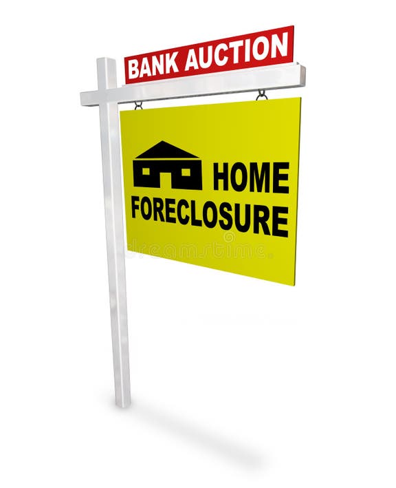 Home Foreclosure Sign stock illustration. Illustration of economy - 9803829