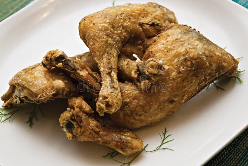 Home Fried Chicken on a Plate Stock Photo - Image of lunch, golden ...
