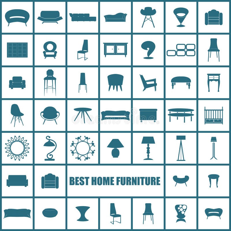 Home Furniture, Illustrations Concept Design Set, Vector Stock Vector ...
