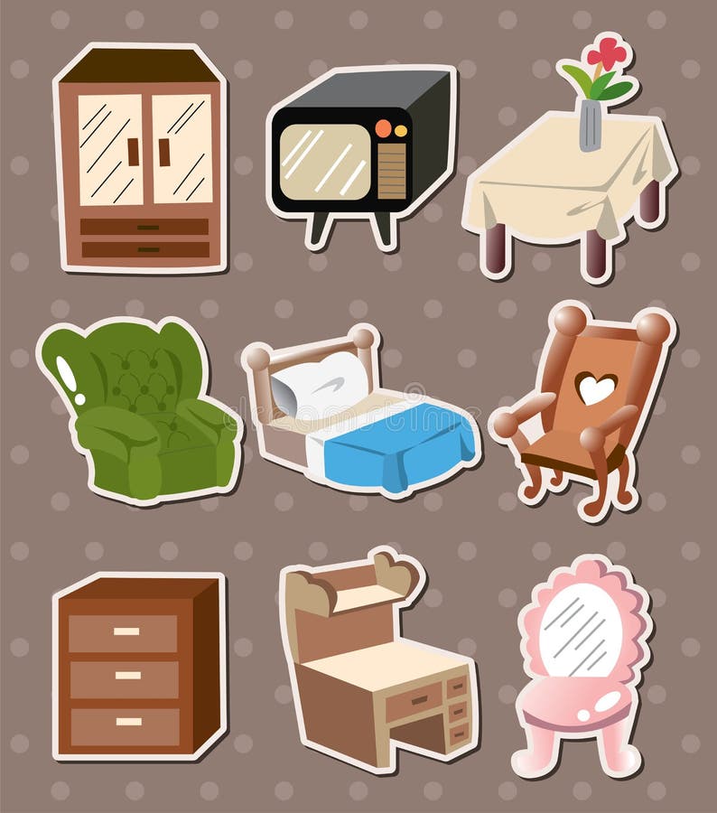 Home Furniture and Appliances Icons Stock Vector - Illustration of ...