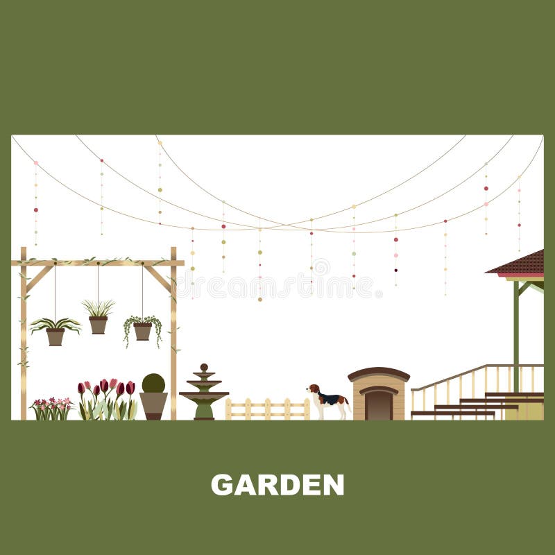 Home Garden Exterior Outdoor Landscape Stock Vector - Illustration of ...
