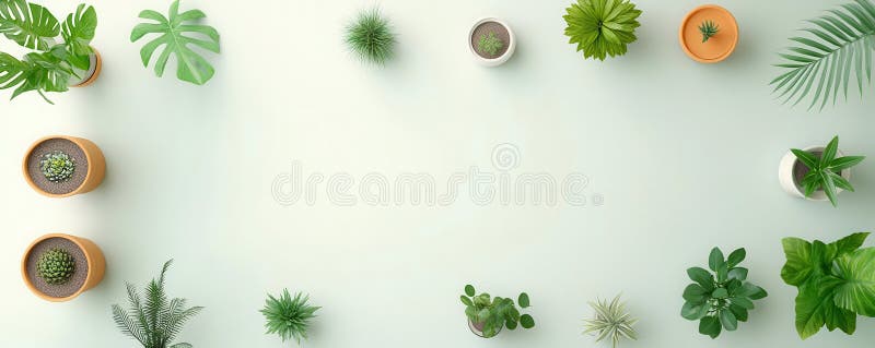 Home Gardening Flat Design Top View Plants Cartoon Drawing ...