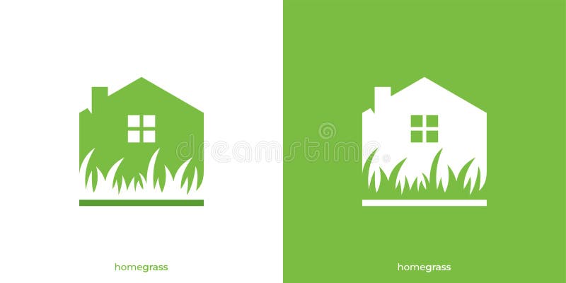 Simple Home Grass Logo. Home, House and Grass Icon Graphic Stock Vector ...