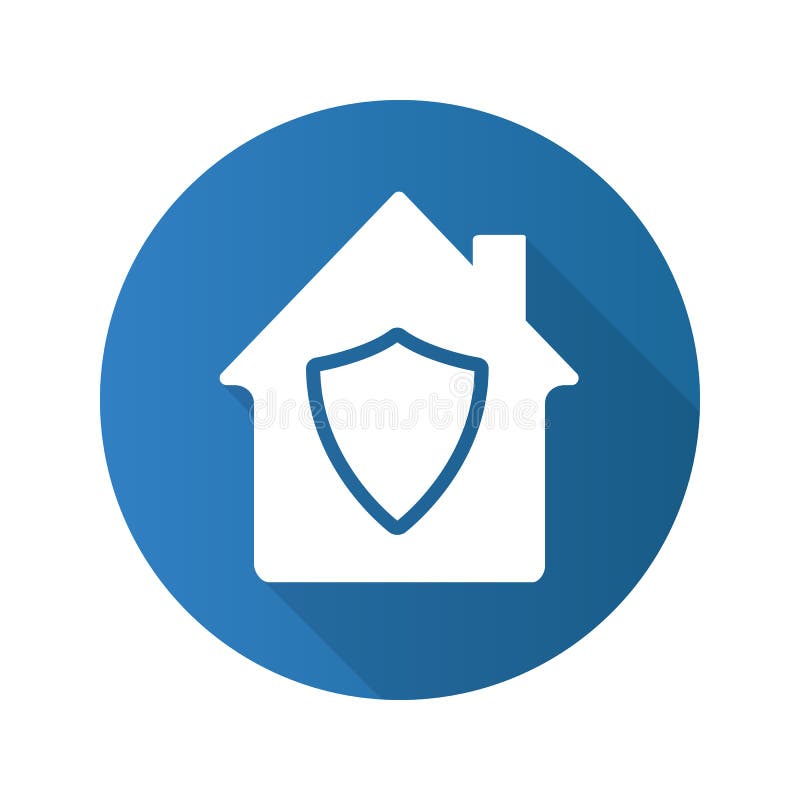 Home Guard Flat Design Long Shadow Glyph Icon Stock Illustration ...