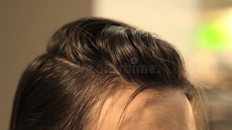 Home Hair Highlighting Tutorial, Demonstrating Simple Techniques Stock ...