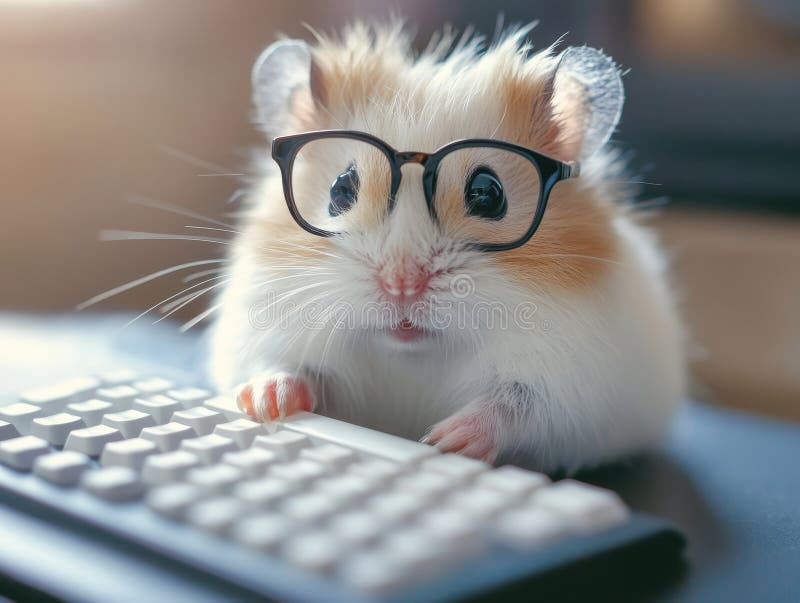 At Home, a Hamster with Glasses and an Inquisitive Nature Busies Itself ...